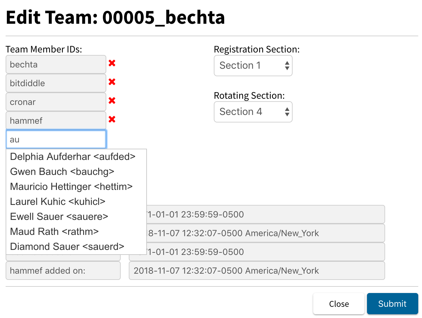 Team Assignments Submitty
